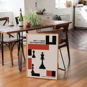 Tokyo Chess Museum Poster, Japanese Chess Art Print, Minimalist Wall ...