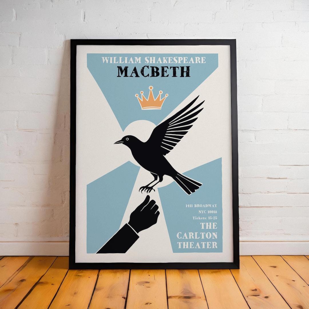 William Shakespeare Macbeth Theater Poster - Classic Play Art Print ...