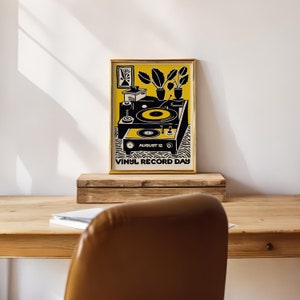 VINYL RECORD DAY Poster, Retro Turntable Vinyl Art, Music Memorabilia ...