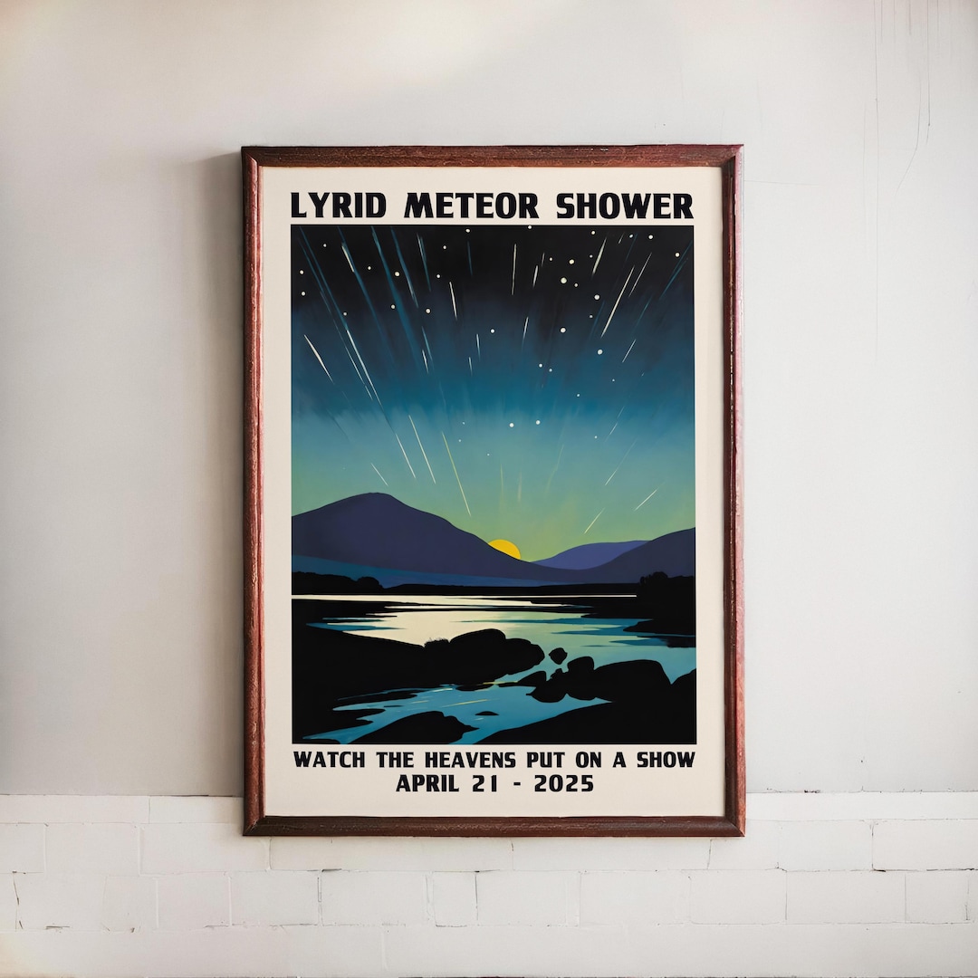 Lyrid Meteor Shower Poster - Night Sky Art Print - Ideal Gift for ...