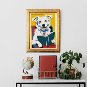 Read Across America Day Poster: Reading Dog, Classroom Decor - Etsy