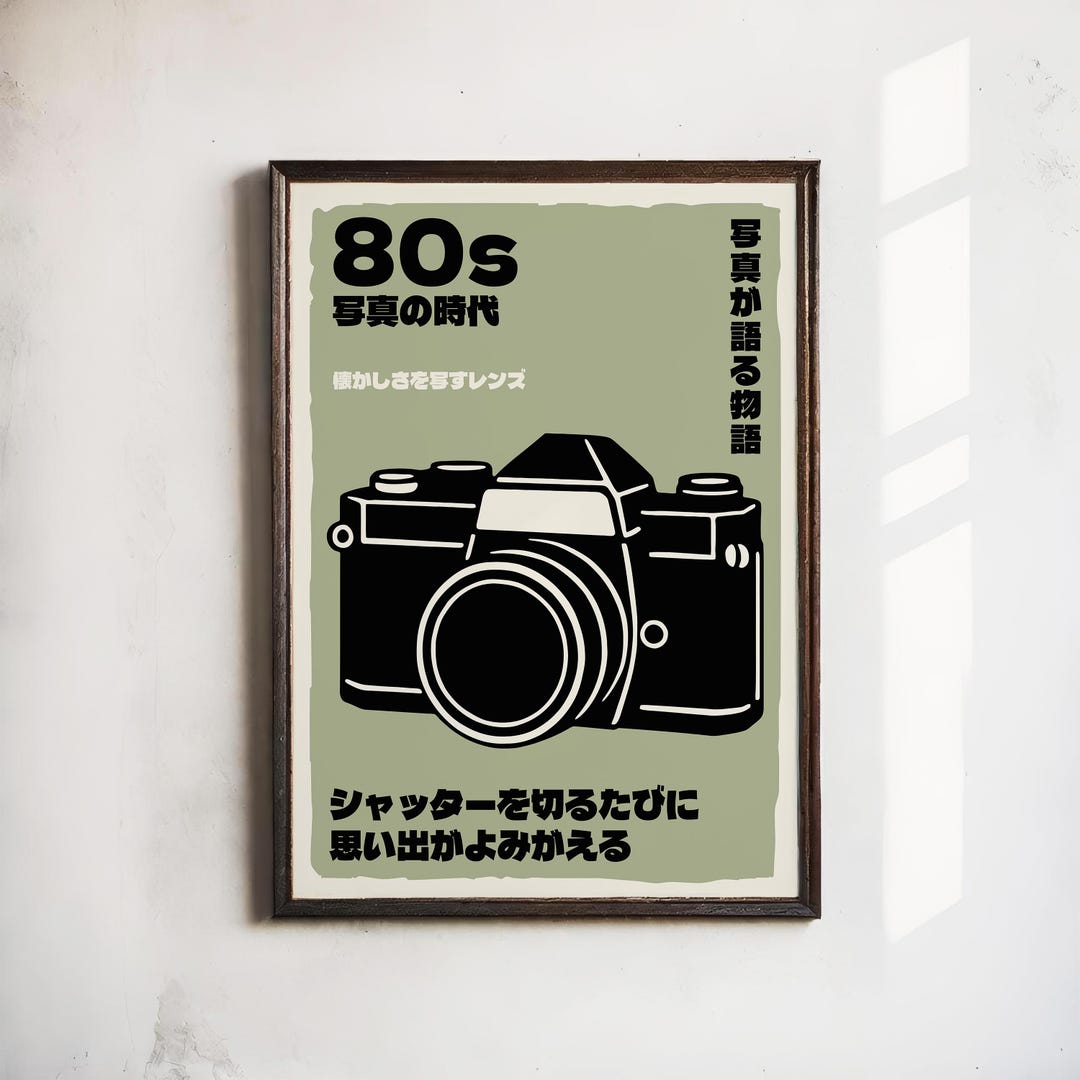 Retro 80s Japanese Camera Poster – Vintage Film Photography Wall Art ...