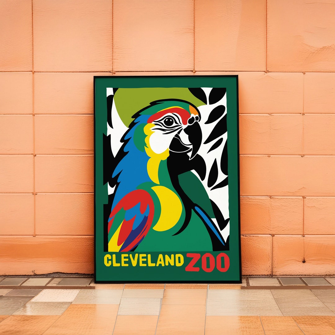 CLEVELAND ZOO POSTER | Retro Advertising Print Reproduction | Rustic ...