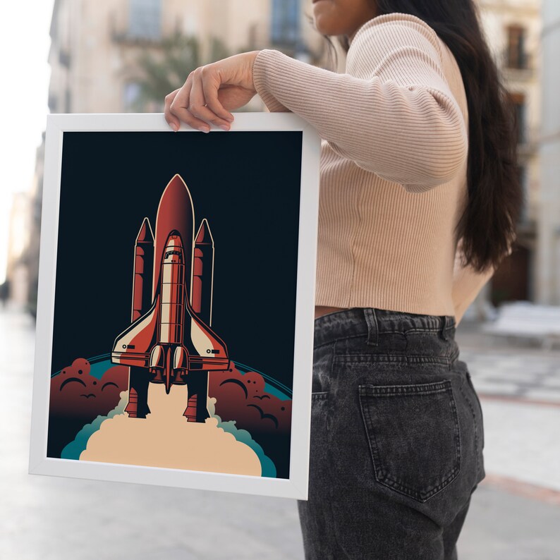 Minimalist SPACE SHUTTLE Poster Rocket Minimalist Posters - Etsy