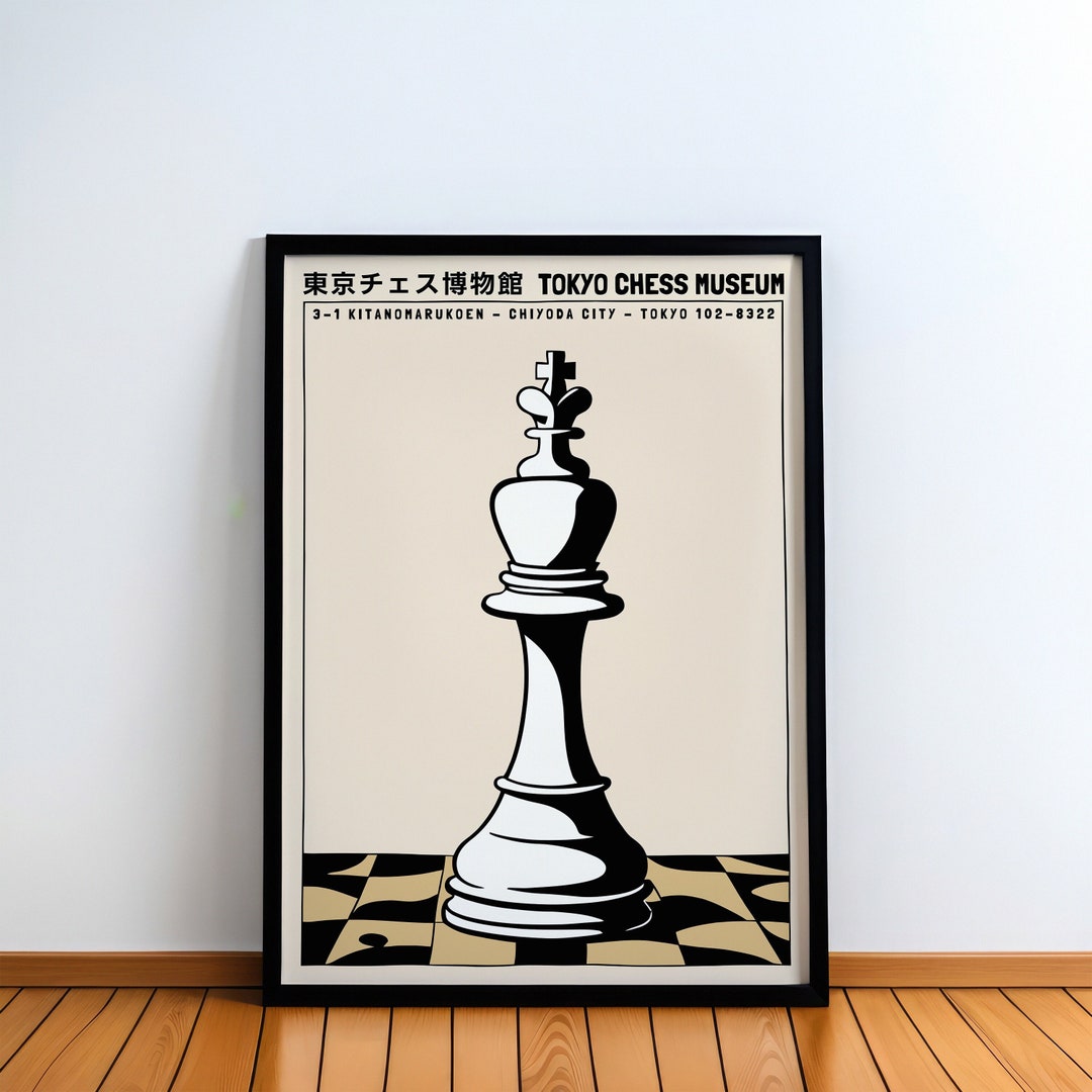 Tokyo Chess Museum Poster, Iconic Chess Piece Art, Unique Wall Decor ...