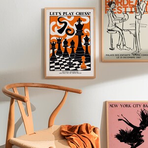 1990 Chess Poster - Vintage Advertising - Let's Play Chess Wall Art ...
