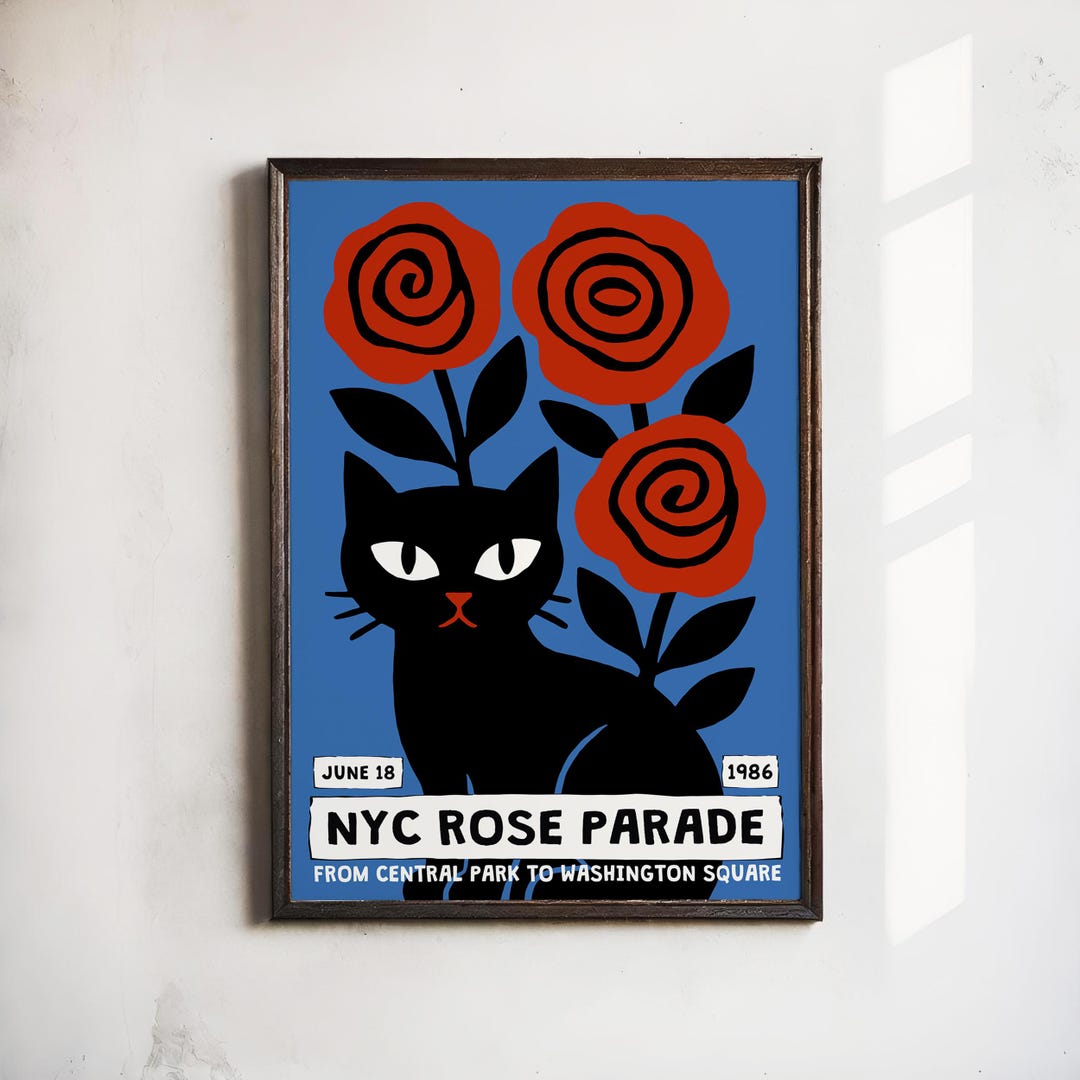 NYC Rose Parade 1986 Poster - Floral Celebration Wall Decor Home Living ...