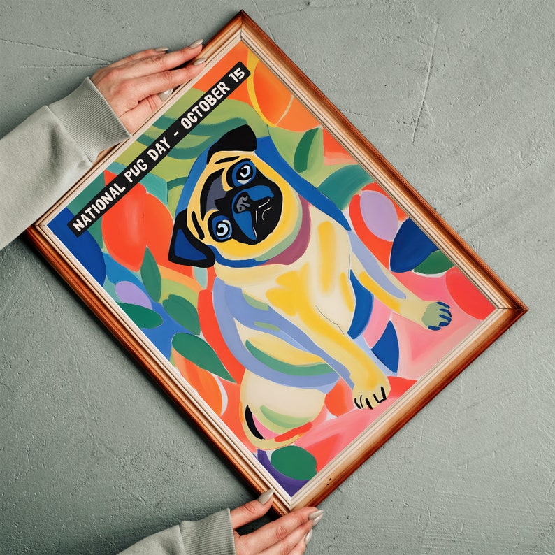 NATIONAL PUG DAY Poster Original Wall Art Print - Etsy