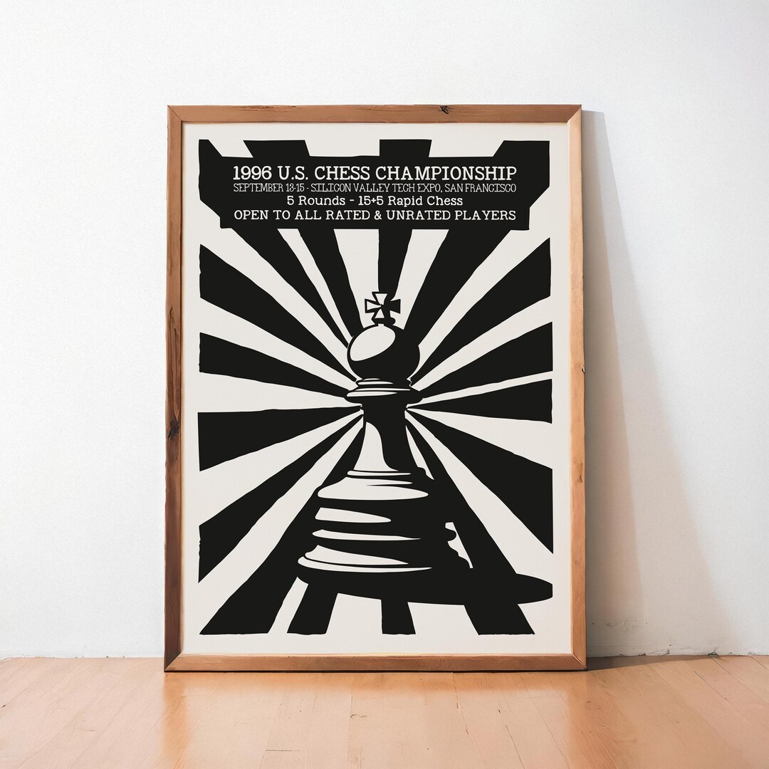 1996 US Chess Championship Poster: Vintage Pawn Wall Art - Etsy