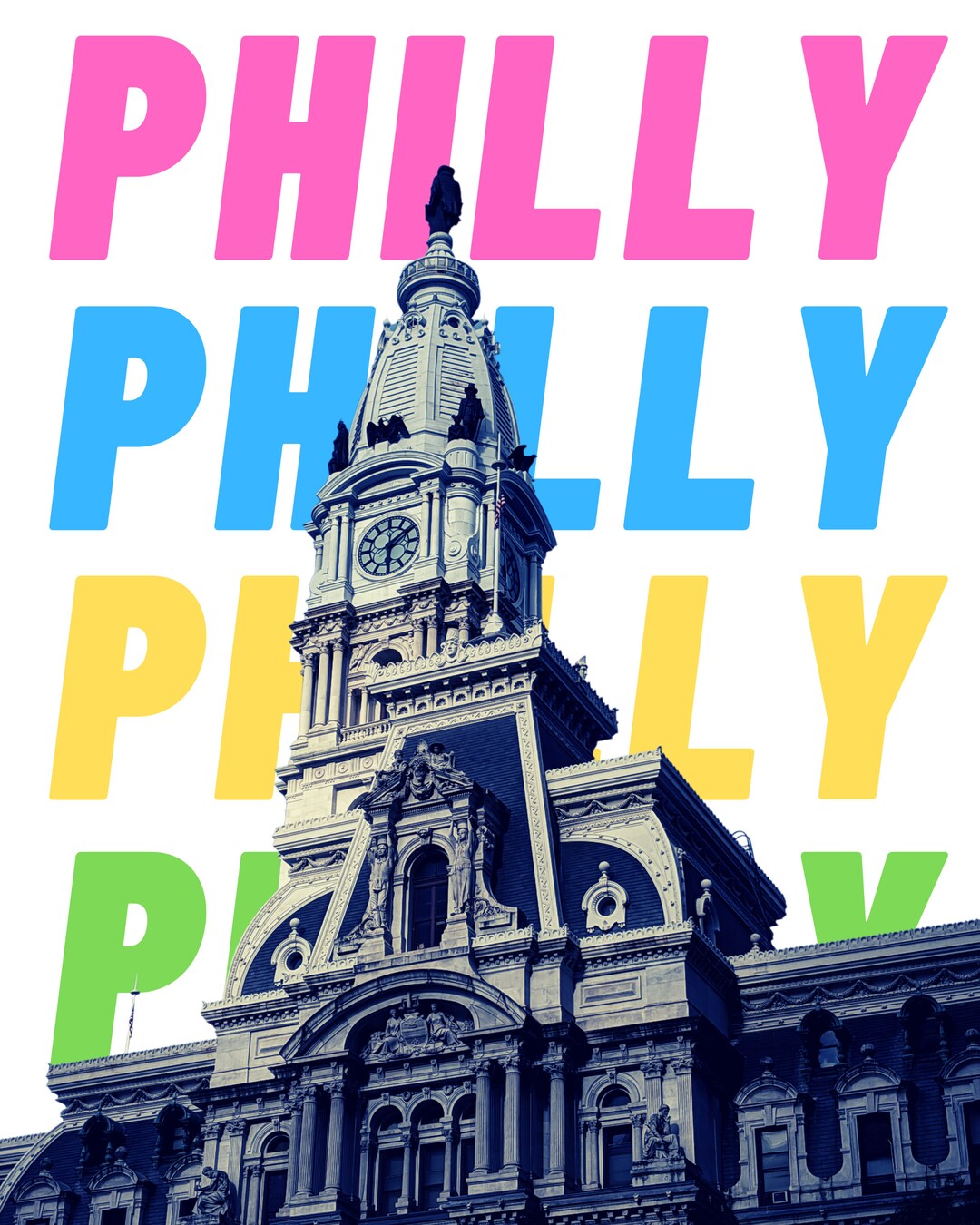 8" X 10" Philadelphia City Hall Printable Download Print at Home Poster ...