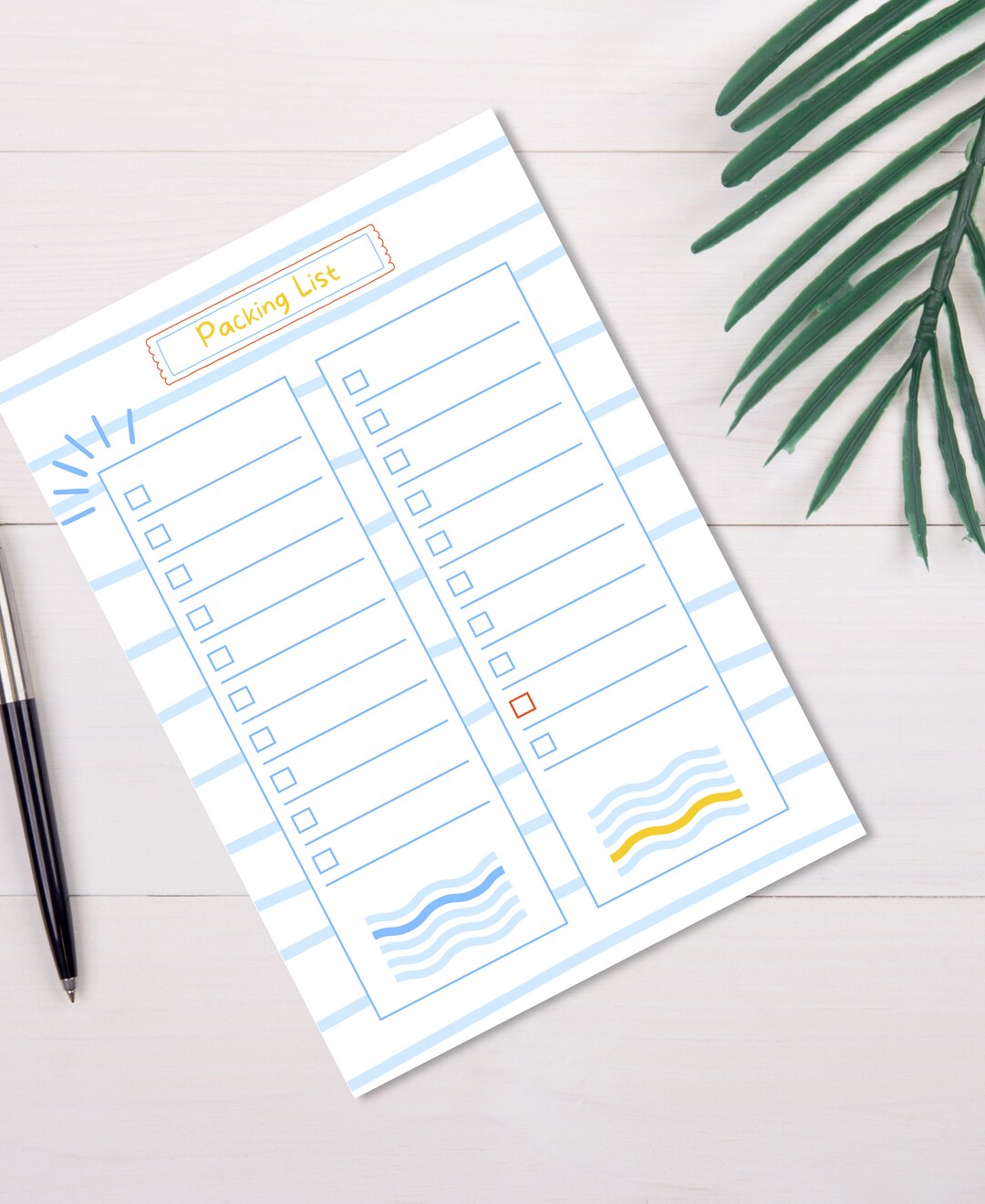 Wave Pool Packing List Printable - Etsy