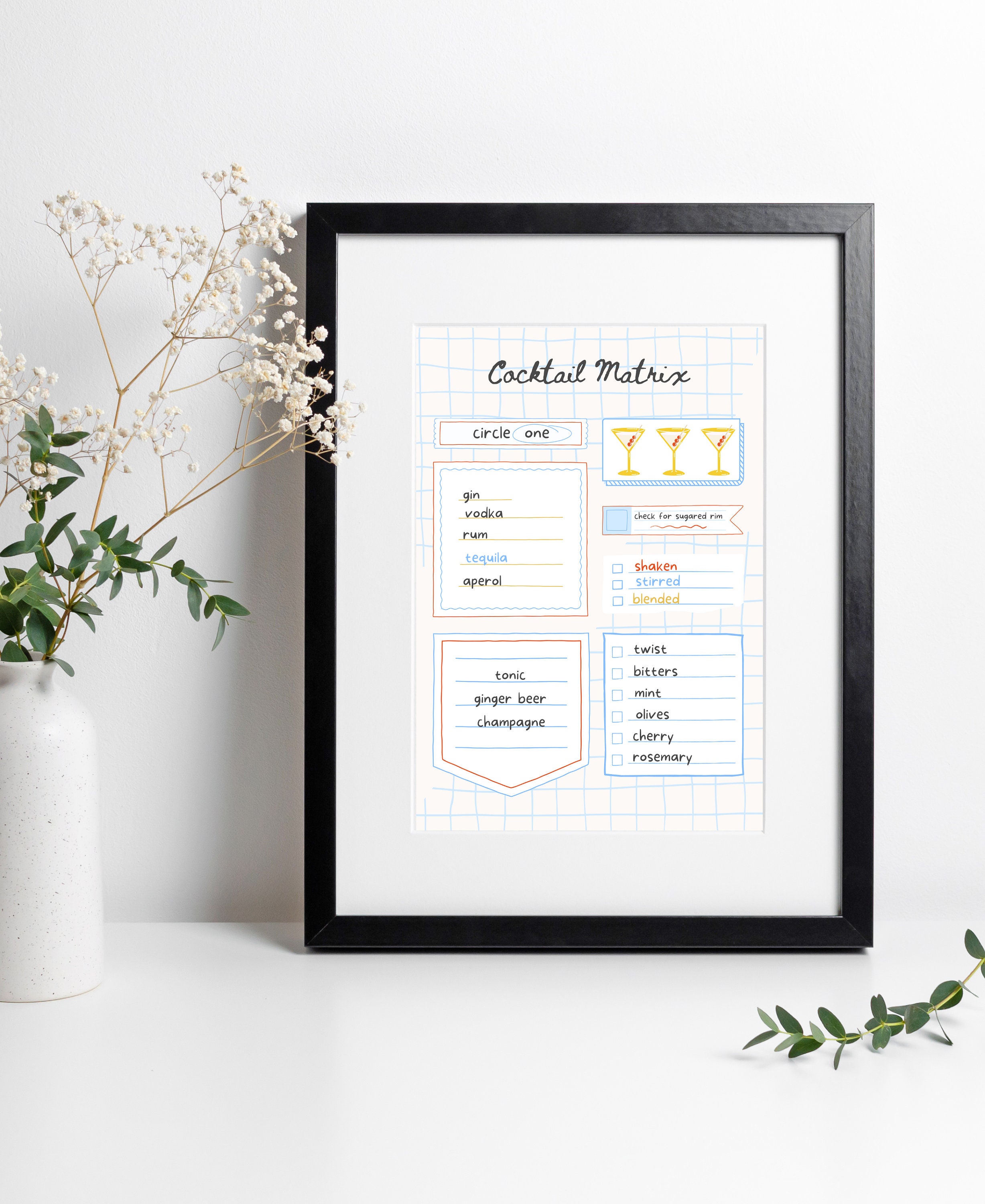 Cocktail Matrix Printable - Etsy