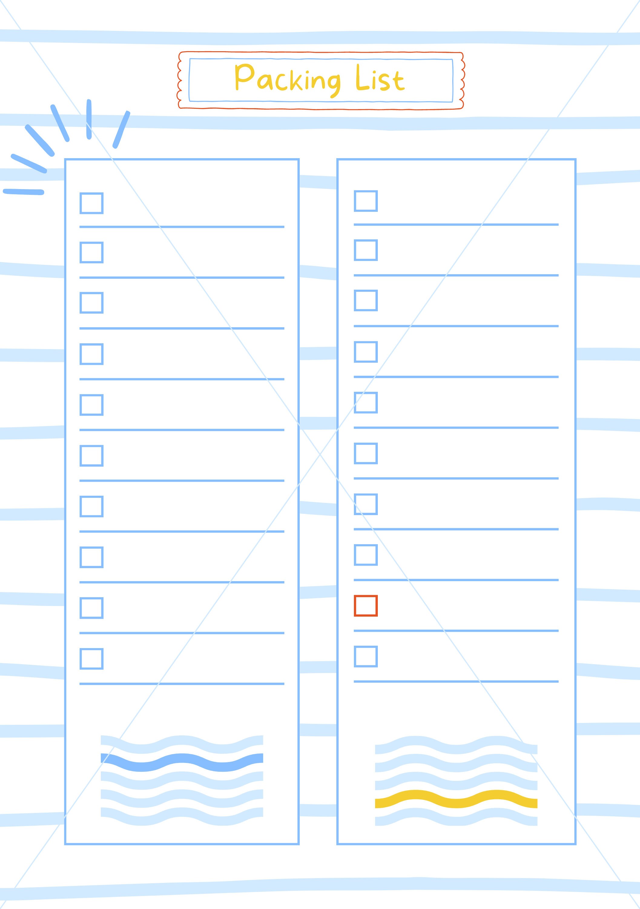 Wave Pool Packing List Printable - Etsy