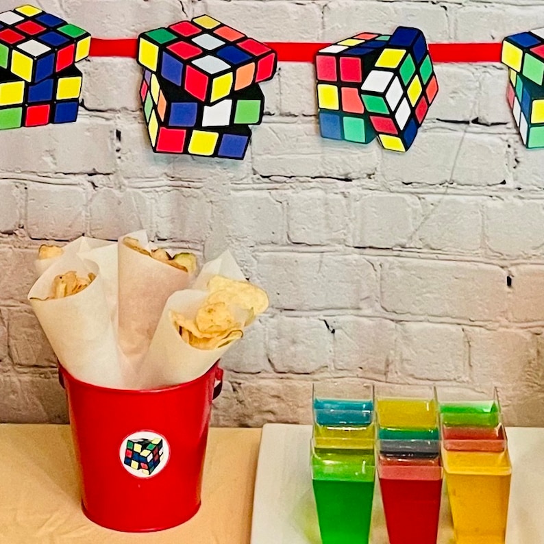 Rubik's Cube Party Printables Package - Etsy