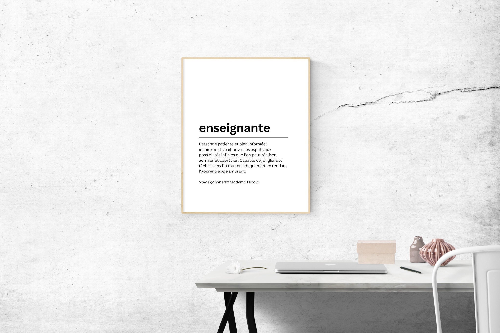 Personalized Teacher Appreciation Gift in French. Teacher Definition ...