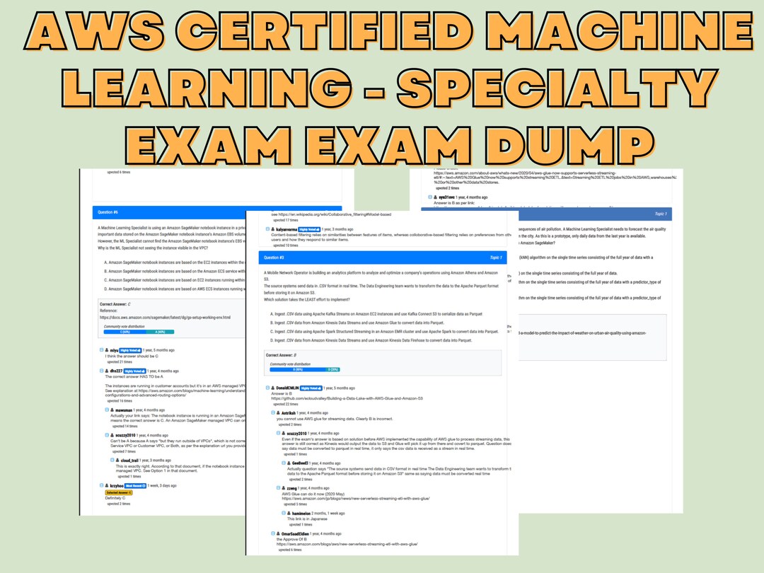 Exam Dump AWS Certified Machine Learning Specialty Exam - Etsy