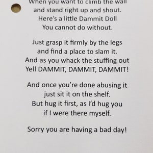 Dammit Doll | Perfect Gift for a Bad Day | Handmade in Texas - Etsy