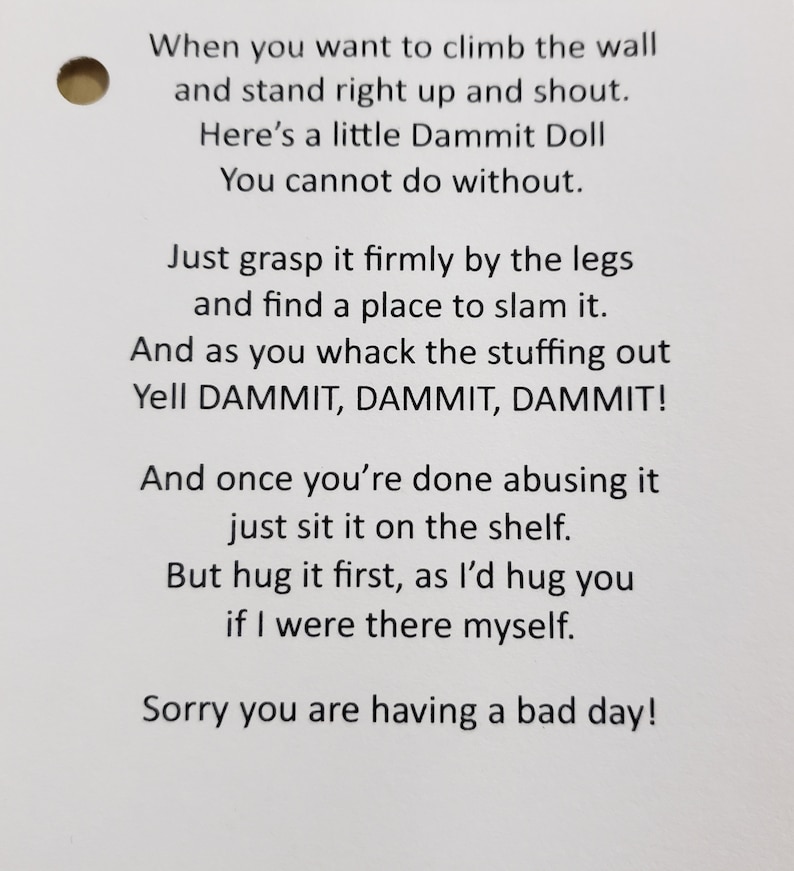 Dammit Doll | Perfect Gift for a Bad Day | Handmade in Texas - Etsy