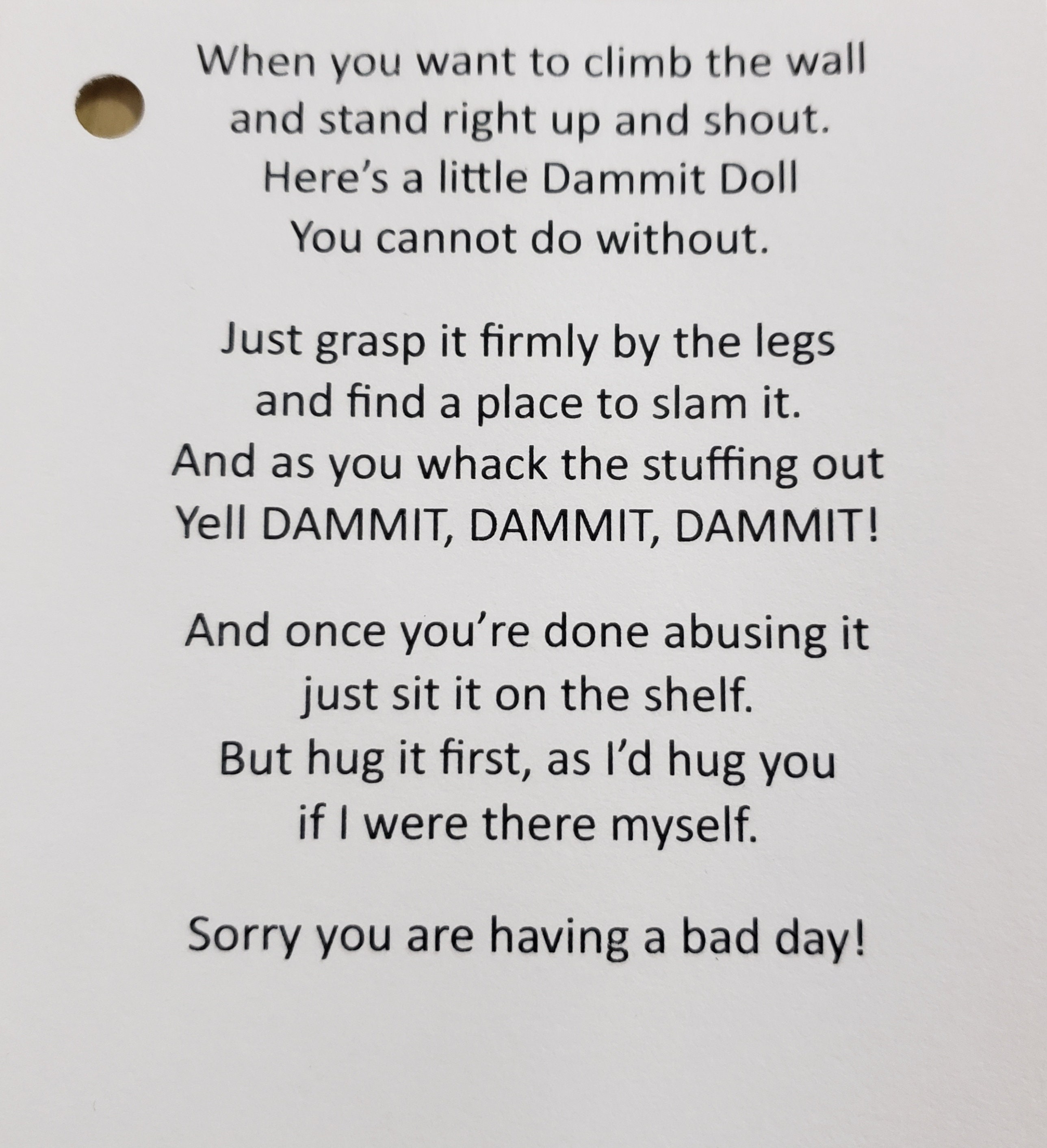 Dammit Doll | Perfect Gift for a Bad Day | Handmade in Texas - Etsy