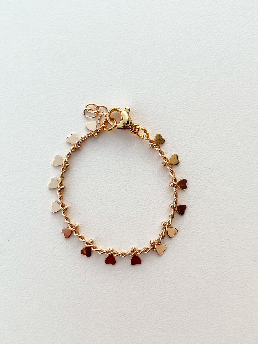 Gold Filled Heart Chain-toddler Bracelet-easter Outfit-easter - Etsy