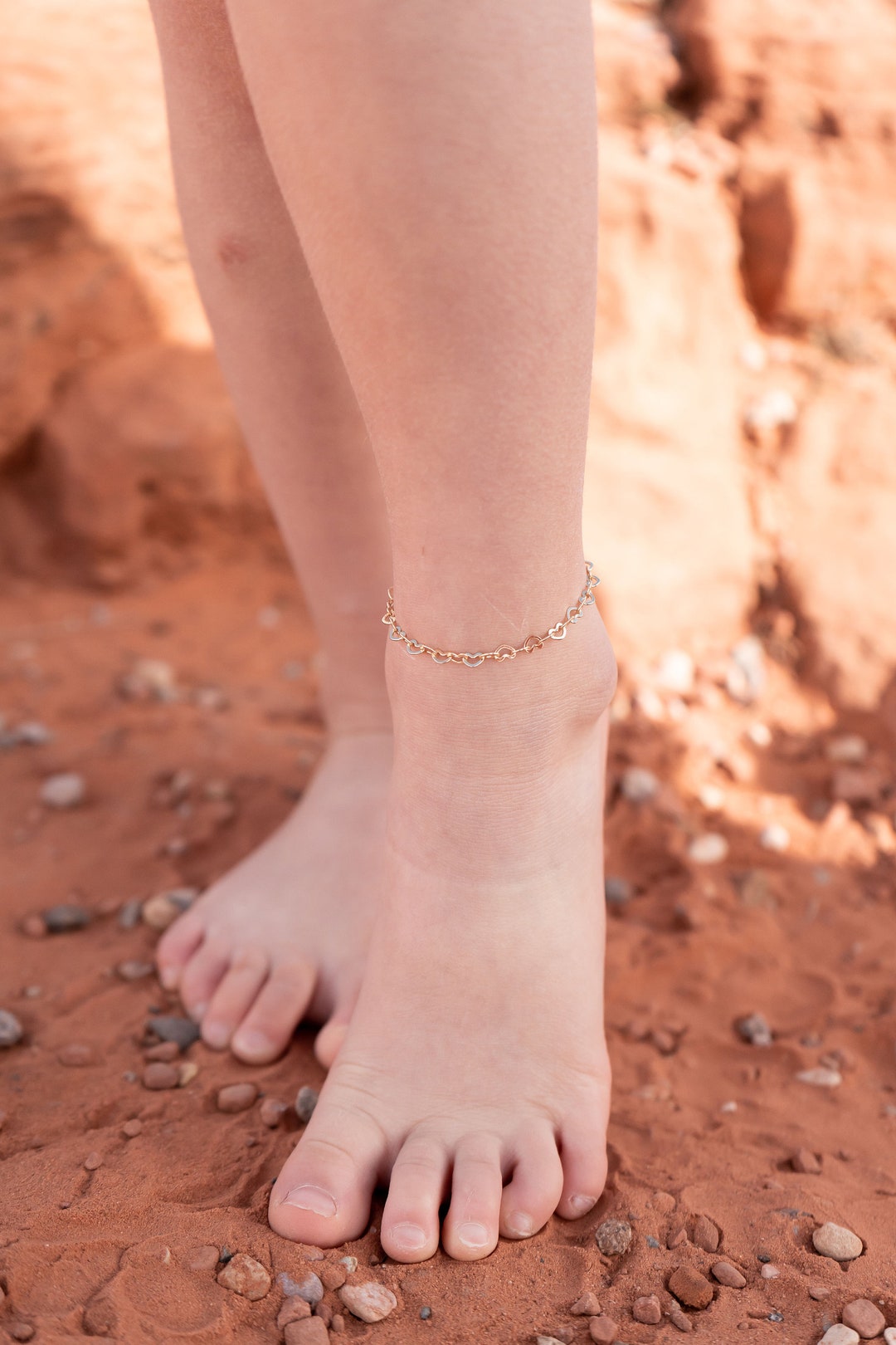 Heart Link Anklet-gold Anklet-chain Anklet-anklet for Women-toddler ...