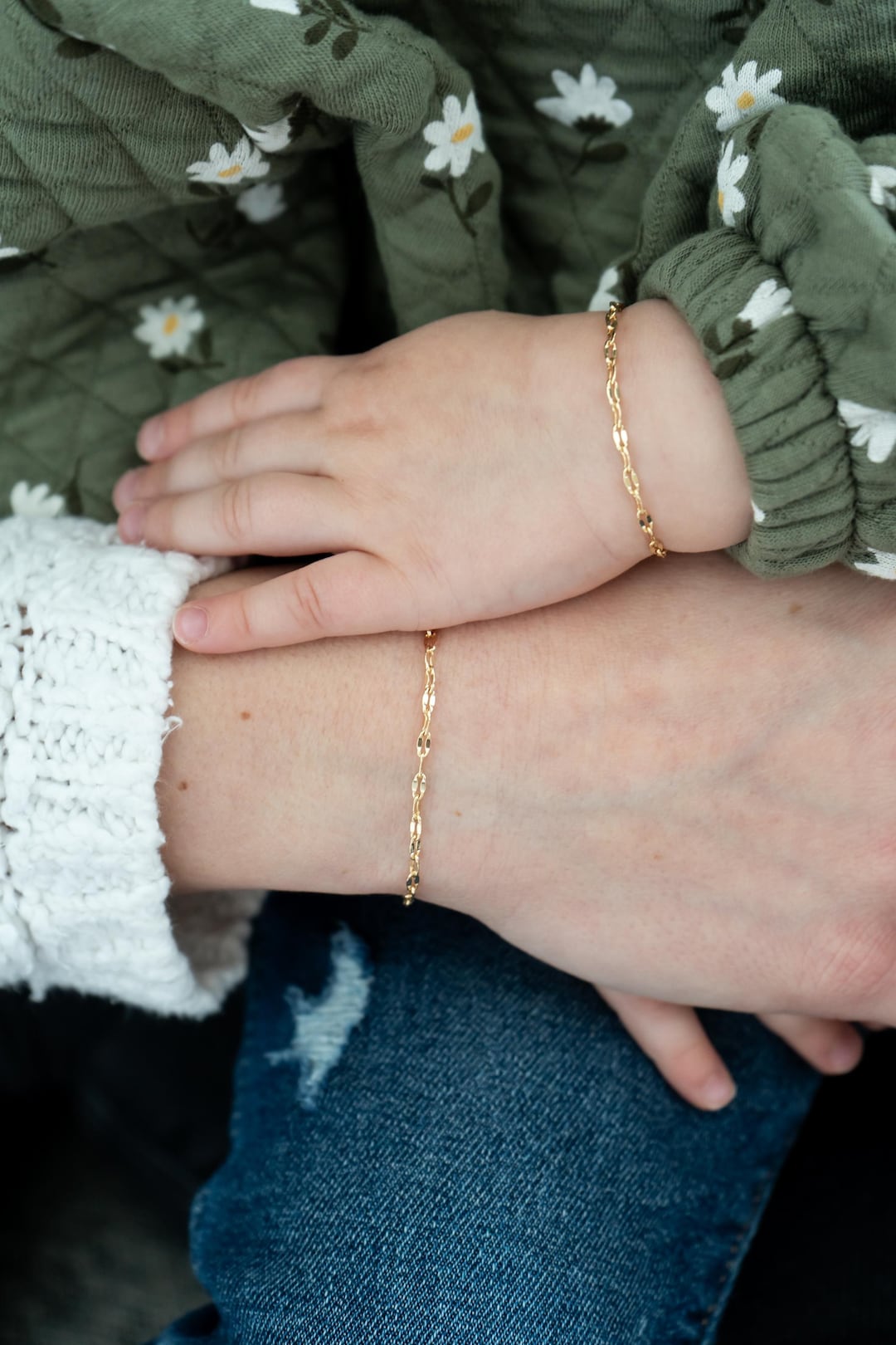 Gold Oval Chain-toddler Bracelet-easter Outfit-easter Basket- Baby Girl ...