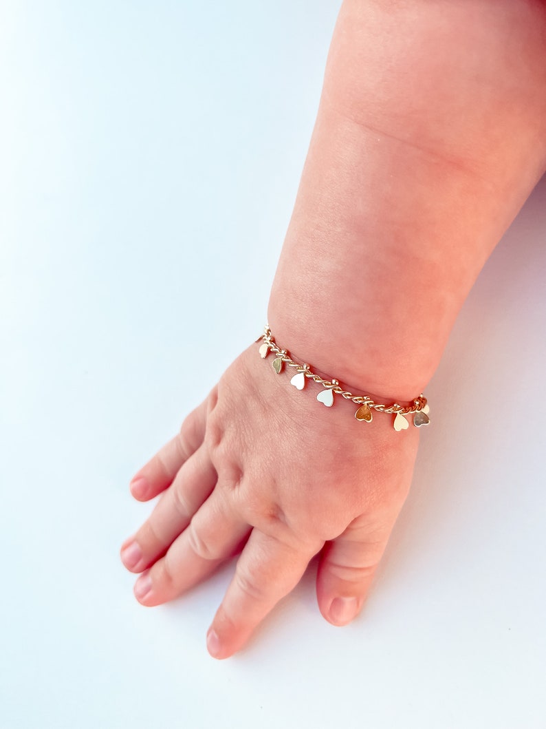 Gold Filled Heart Chain-toddler Bracelet-easter Outfit-easter - Etsy