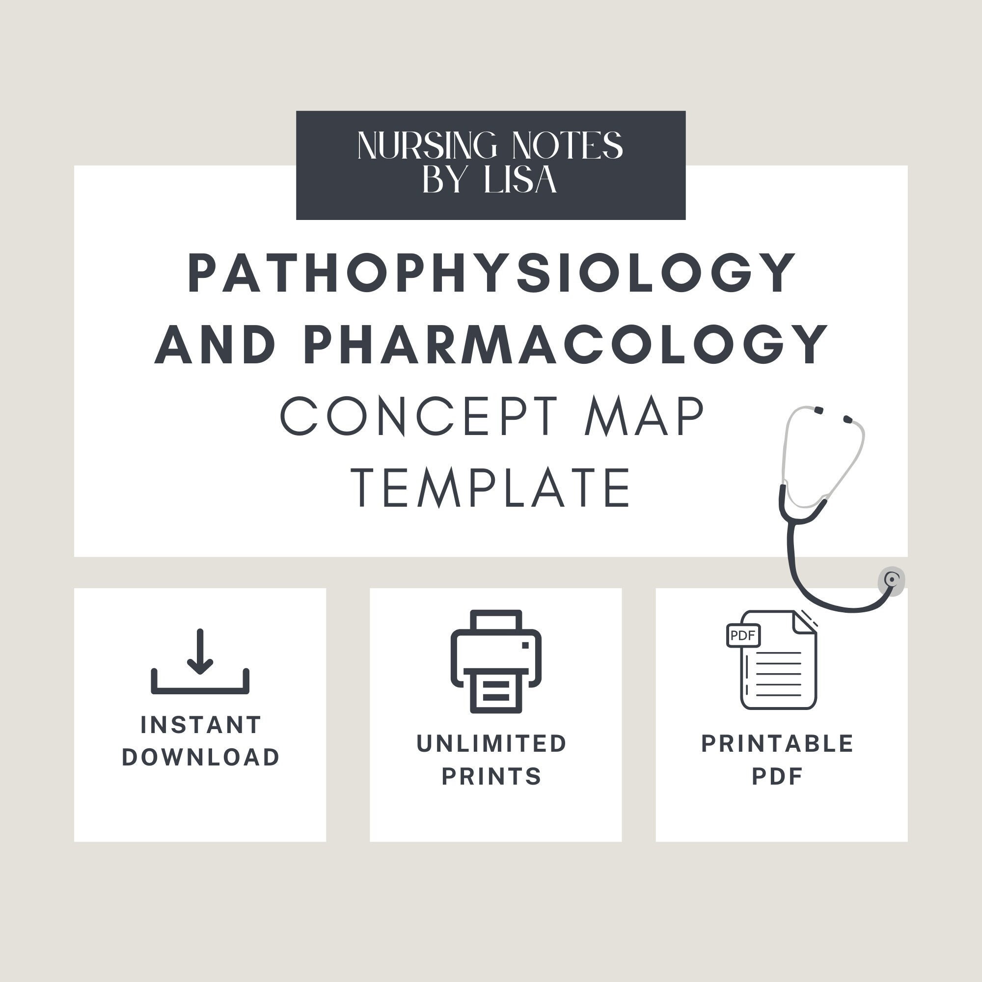 Pharmacology and Pathophysiology Concept Map for Nursing Students ...