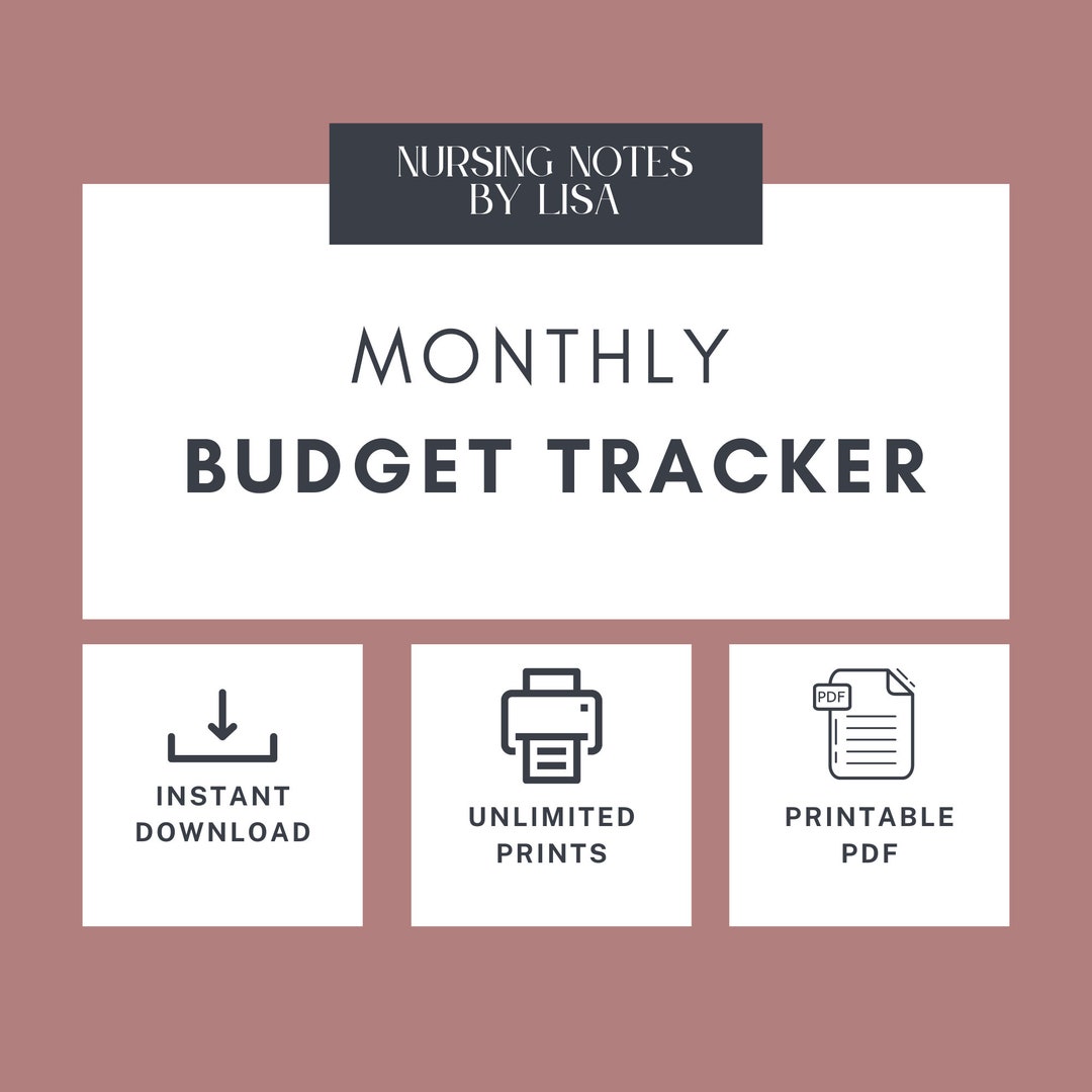 Simple Monthly Budget Tracker- Printable, Unlimited Prints! - Etsy