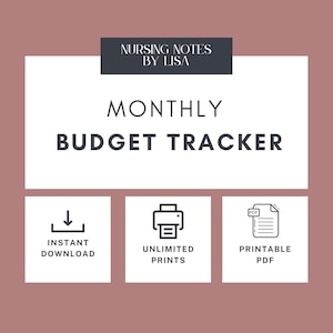 Simple Monthly Budget Tracker- Printable, Unlimited Prints! - Etsy
