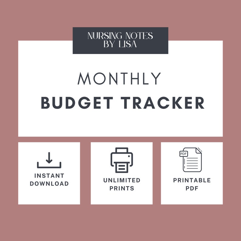 Simple Monthly Budget Tracker- Printable, Unlimited Prints! - Etsy