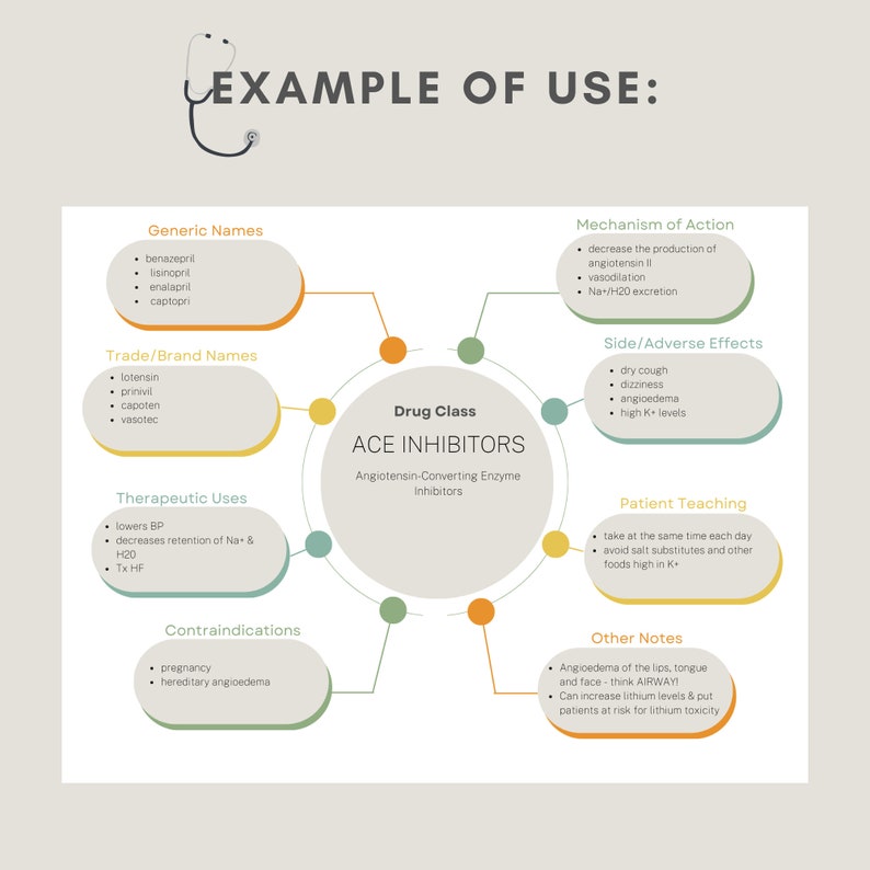Pharmacology and Pathophysiology Concept Map for Nursing Students ...