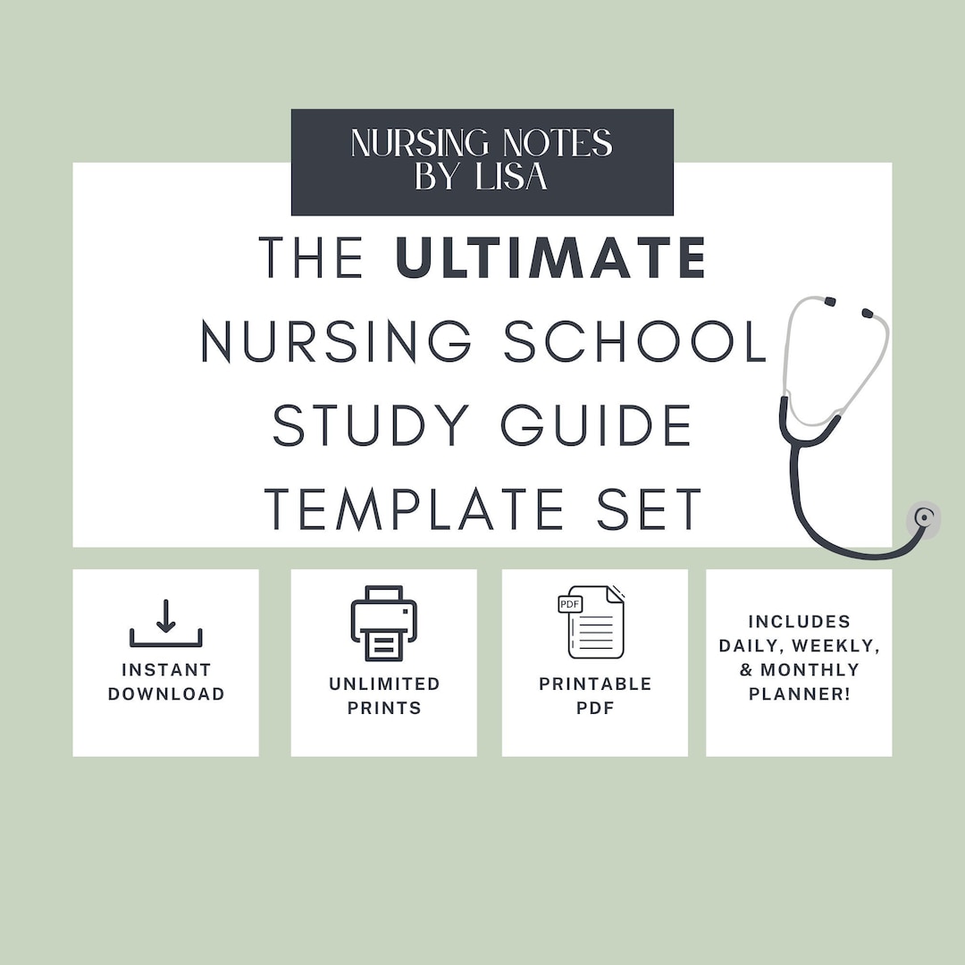 Ultimate Nursing School Study Guide Template - Printable - Etsy