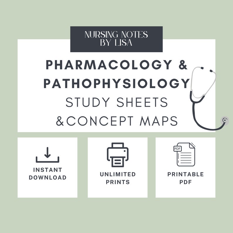 Pharmacology and Pathophysiology Study Guide Template for Nursing ...