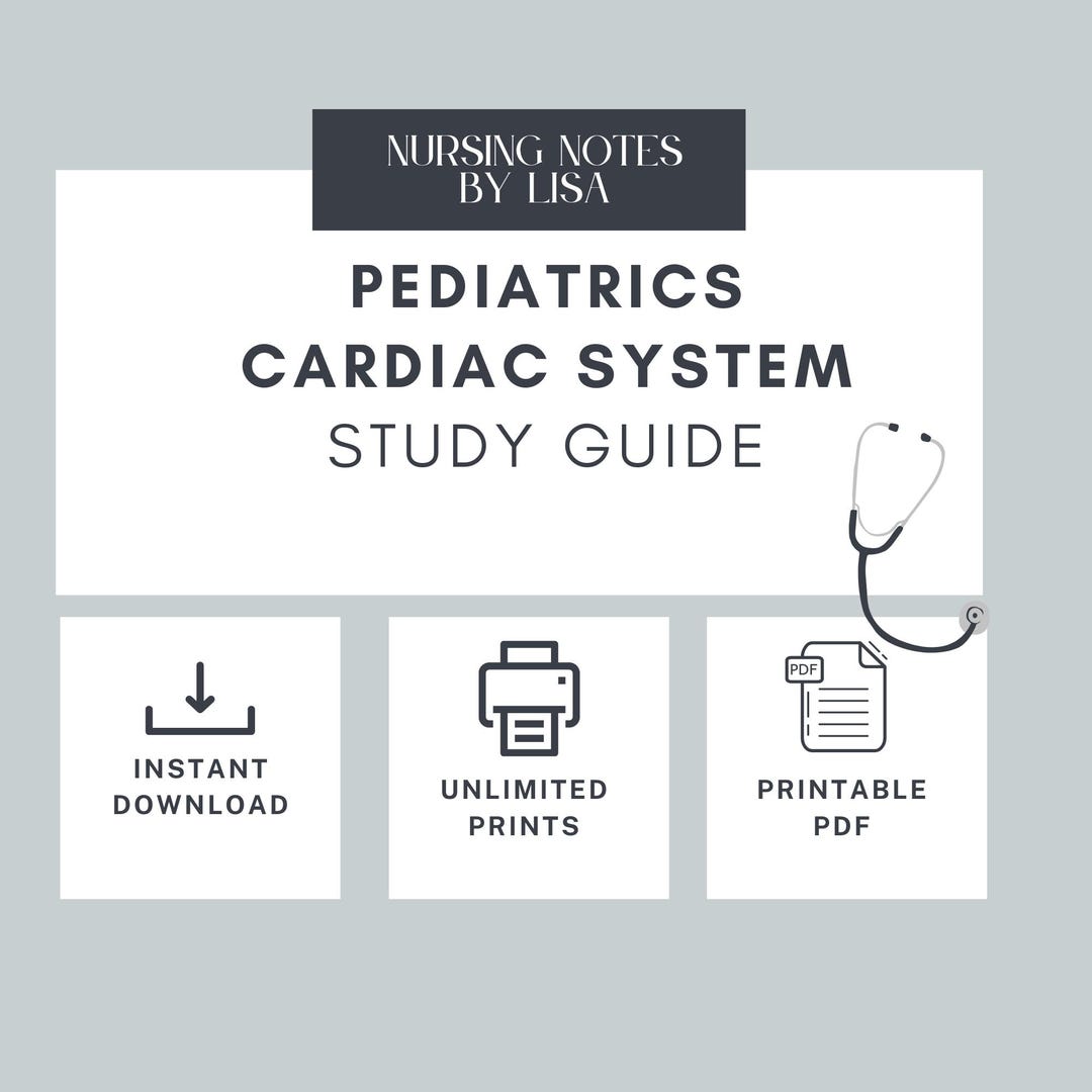 Pediatrics Cardiac System Study Guide - Ideal for Nursing Students! - Etsy