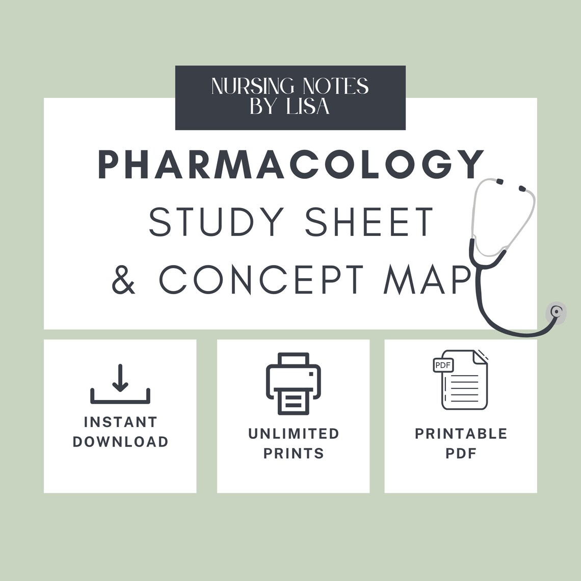 Pharmacology Study Guide Template for Nursing Students - Printable - Etsy