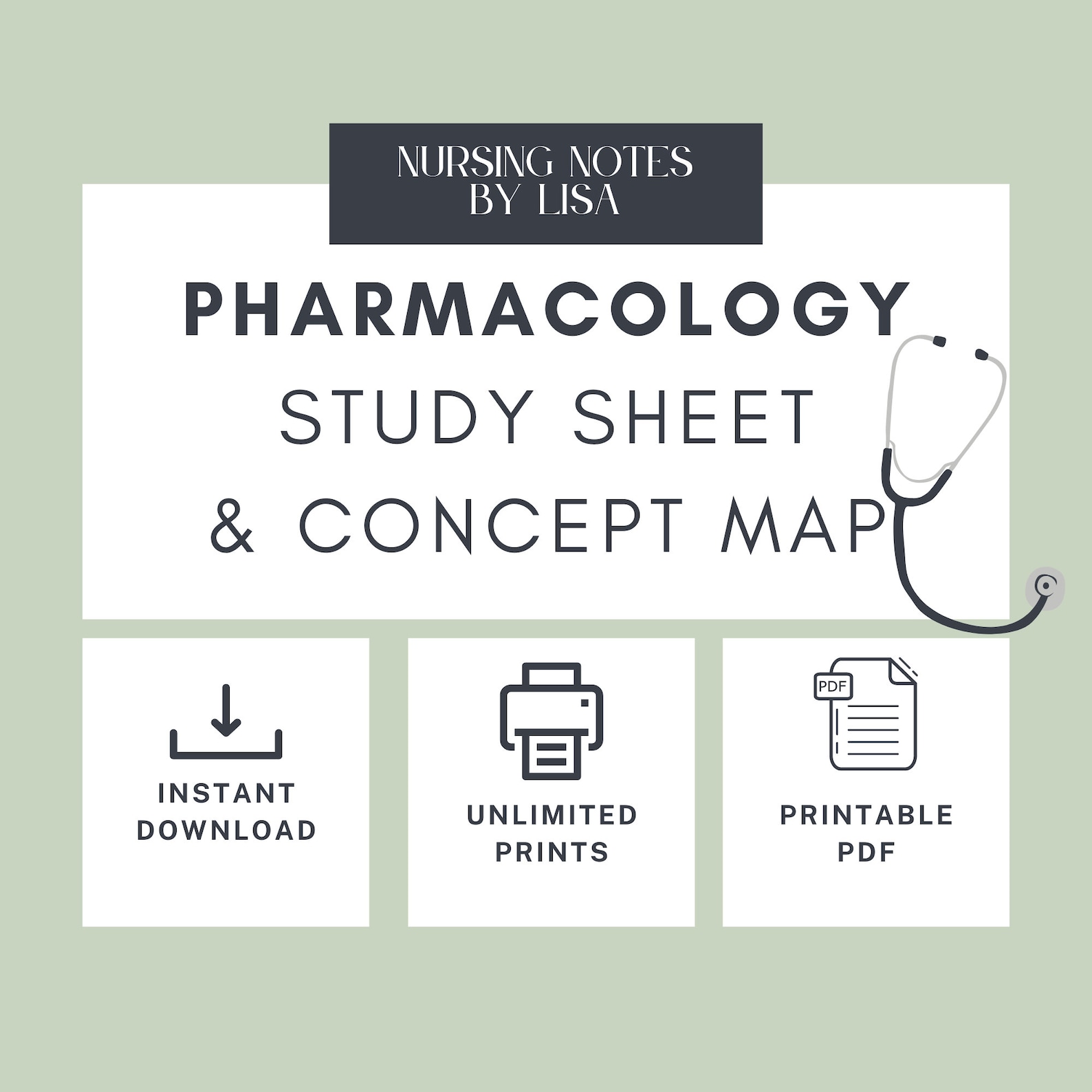 Pharmacology Study Guide Template for Nursing Students - Printable - Etsy
