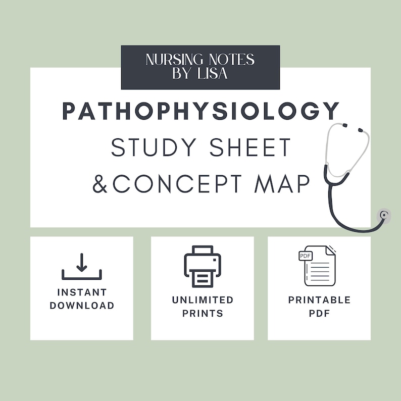 Pathophysiology Study Guide Template for Nursing Students - Printable ...
