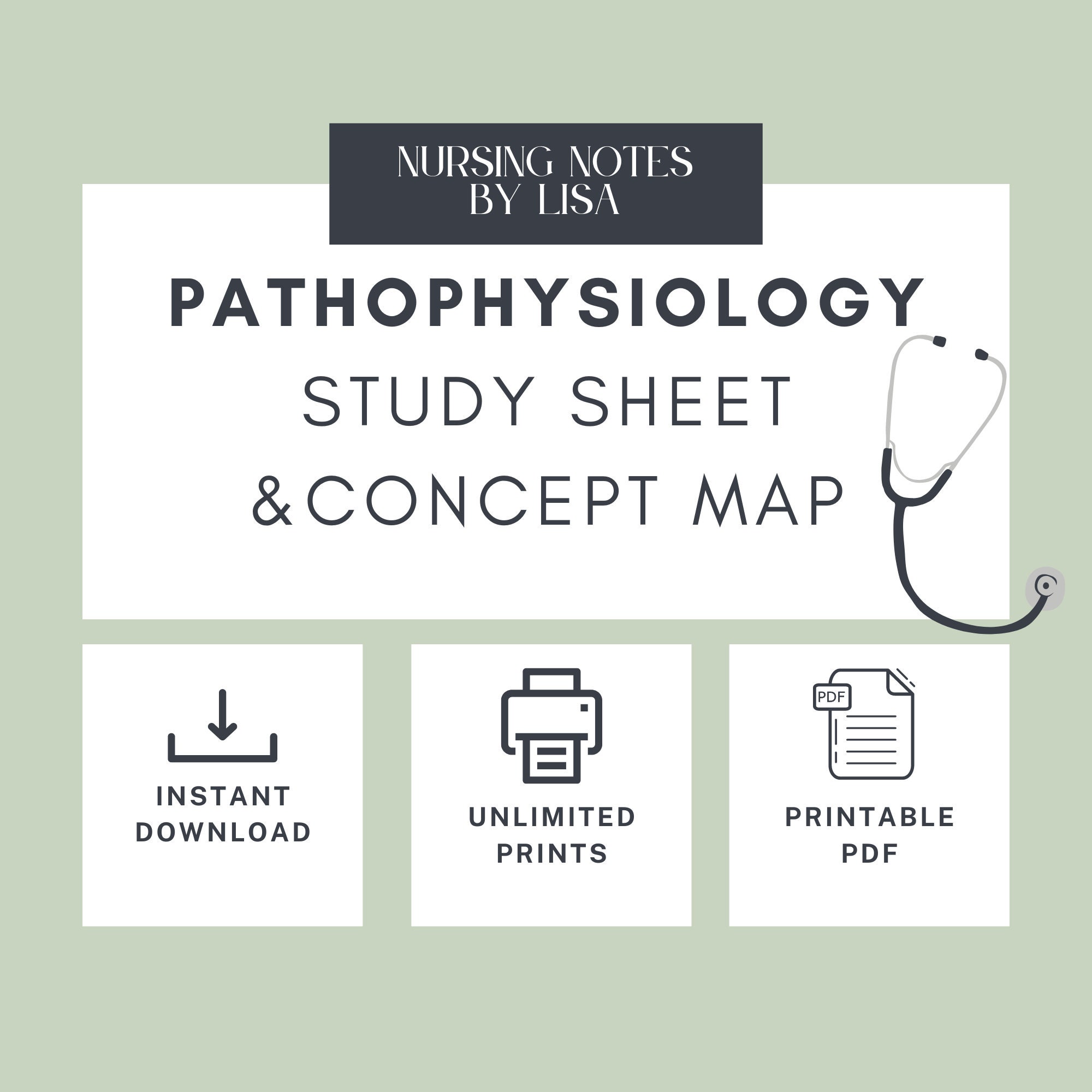Pathophysiology Study Guide Template for Nursing Students - Printable ...