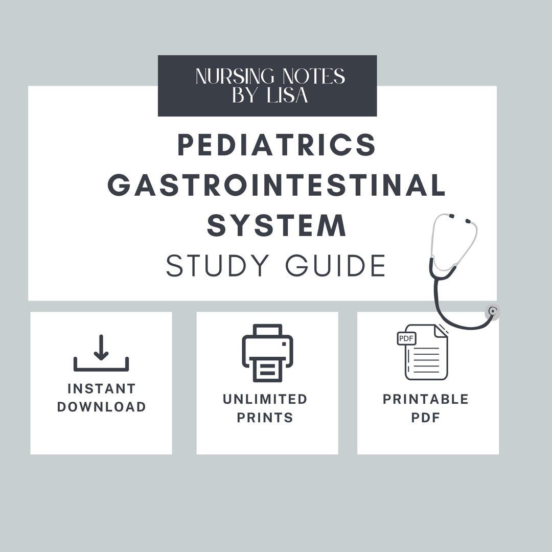 Pediatrics Gastrointestinal System Study Guide - Ideal for Nursing ...