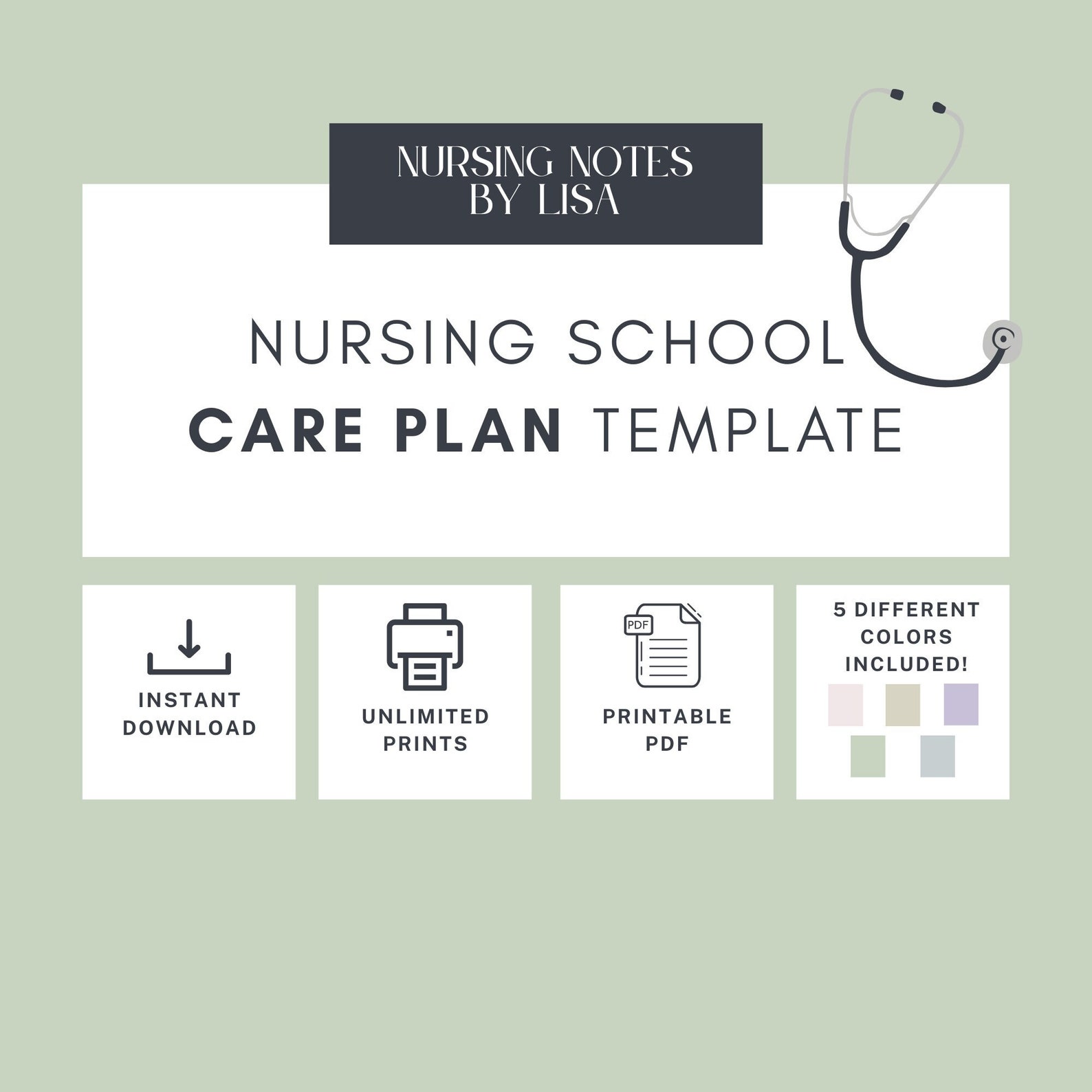 Nursing School Care Plan Template - Great for Nursing Students ...