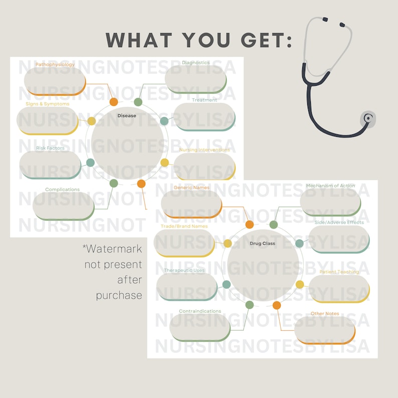 Pharmacology and Pathophysiology Concept Map for Nursing Students ...