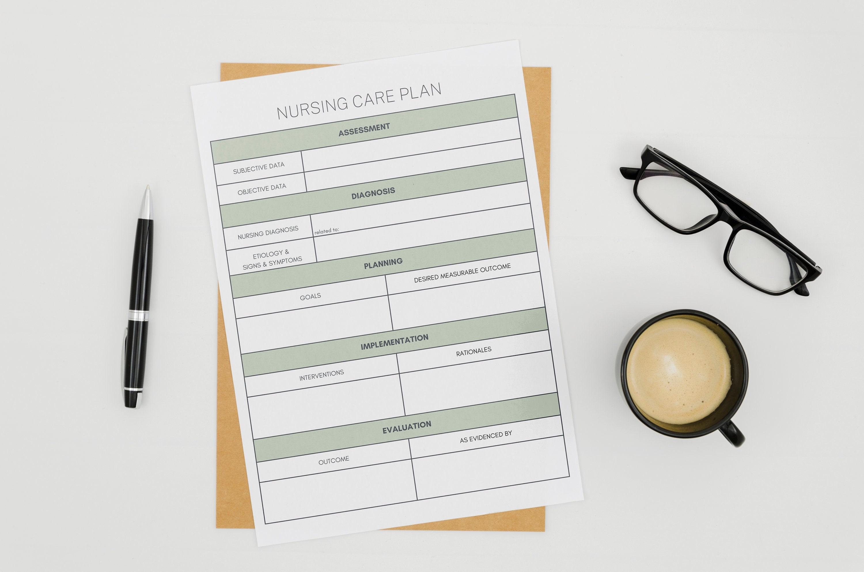 Nursing School Care Plan Template Great for Nursing Students Printable ...