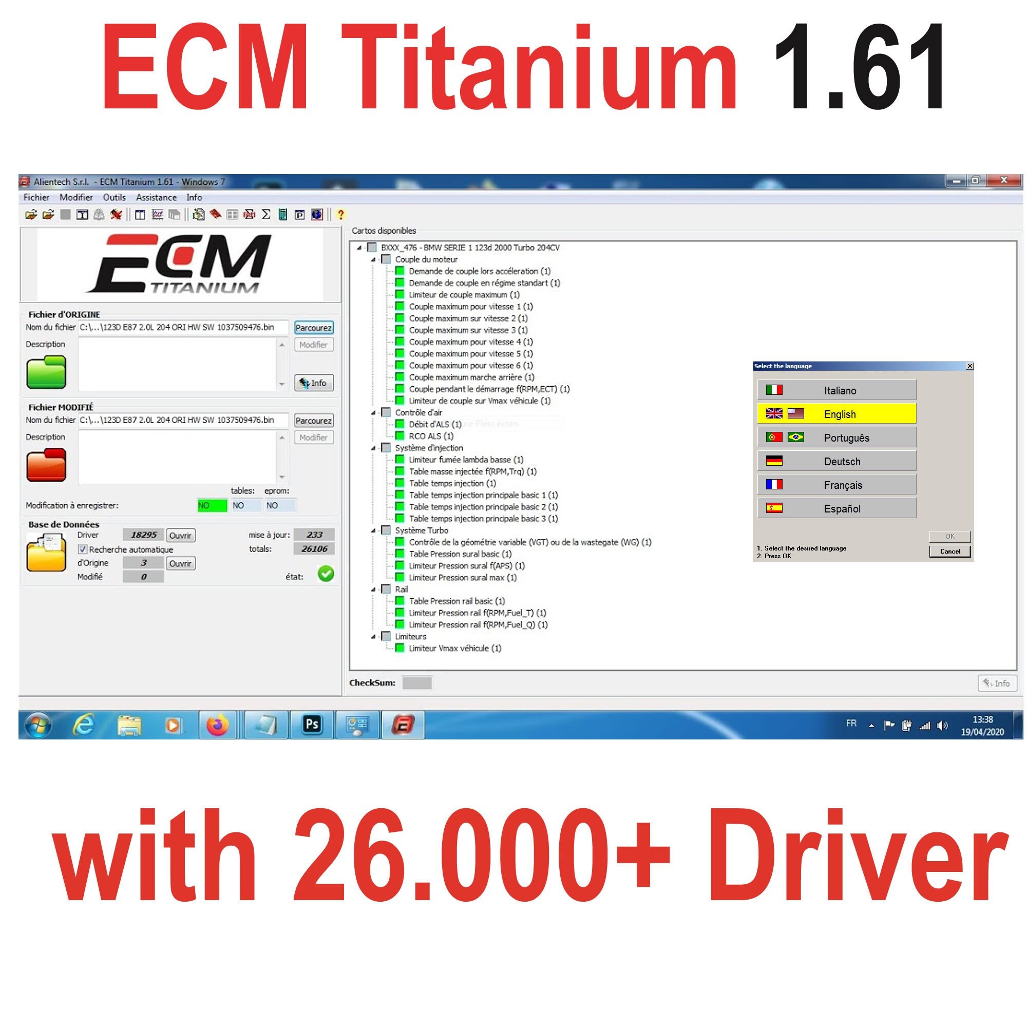 ECM TITANIUM 1.61 Mit 26000 Fahrer ECM 18259 Fahrer für ecu werkzeug ...