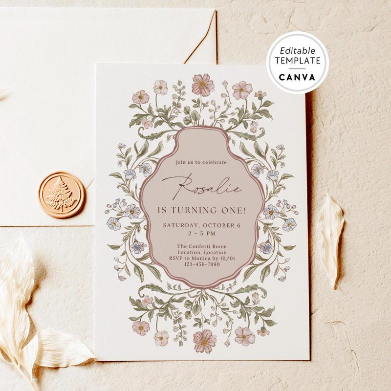 Folk Wedding Invite - Etsy