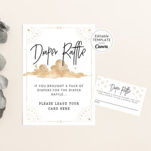 Diaper Raffle Sign Template Canva, Baby Shower Diaper Raffle Game ...
