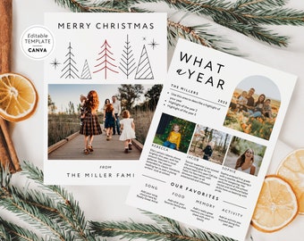Year in Review Christmas Card Template, What A Year Card Photo Collage ...