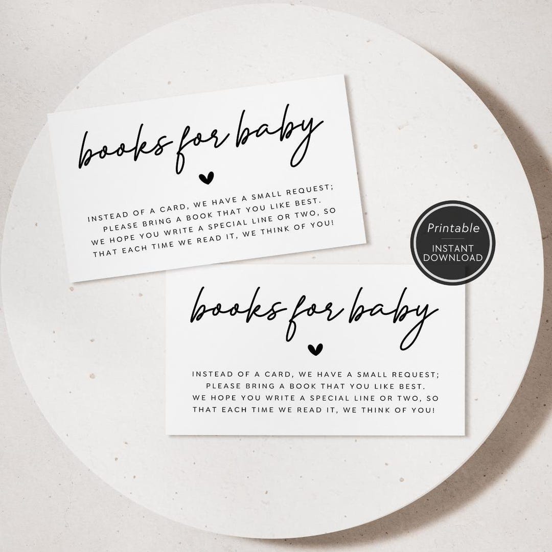 Printable Books for Baby Request | Printable Baby Shower Invite Insert ...
