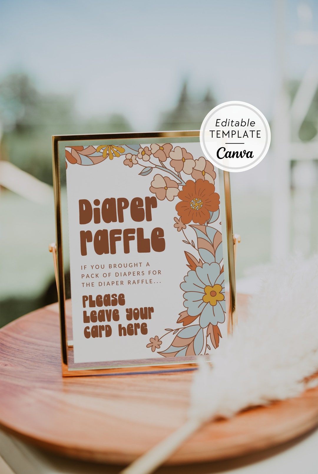 Diaper Raffle Sign Template Canva, Baby Shower Diaper Raffle Game ...