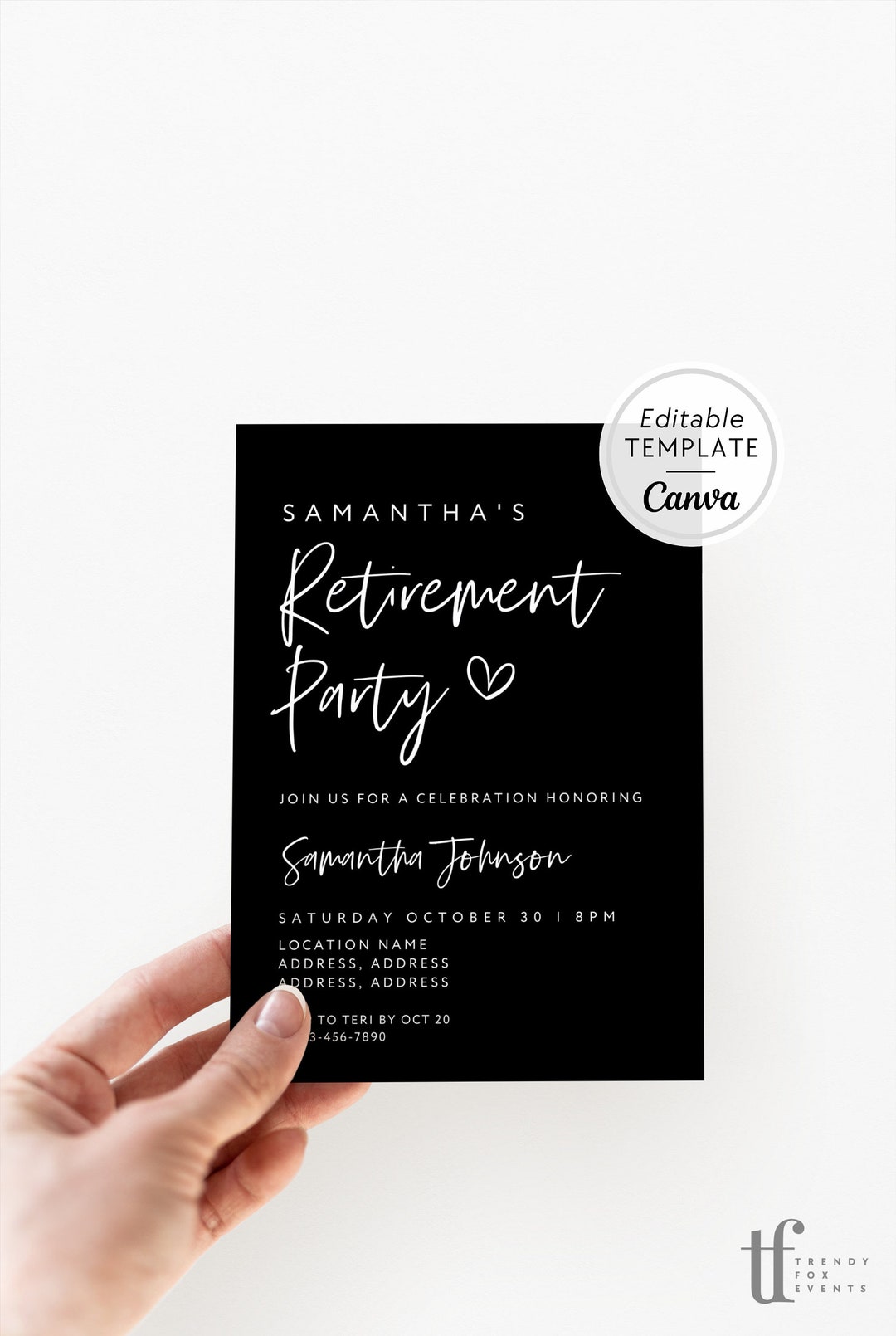 Modern Retirement Party Invitation Minimal Retirement - Etsy
